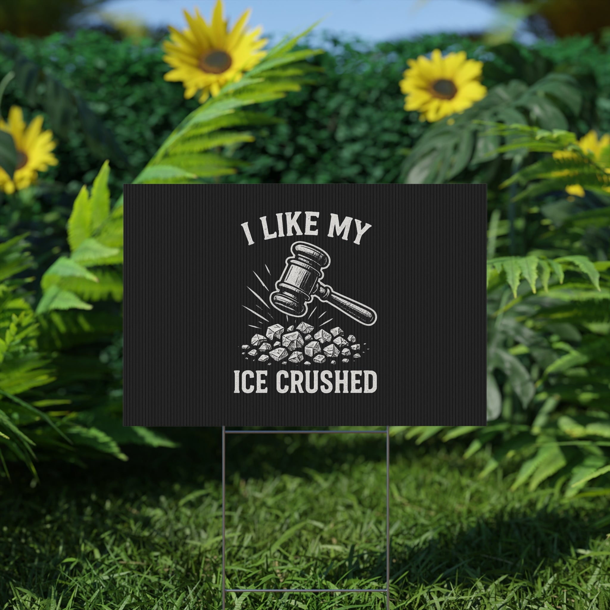 Black Crushed ICE Protest Yard Sign – Protest Shirt | No Kings Store